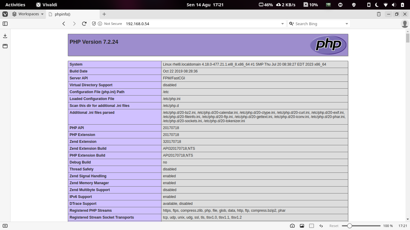 Panduan Installasi Apache dan PHP di RHEL 8